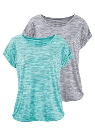 Beach Time Kurzarmshirt mit Struktureffekt (2er-Pack) aus pflegeleichter Qualit&auml;t