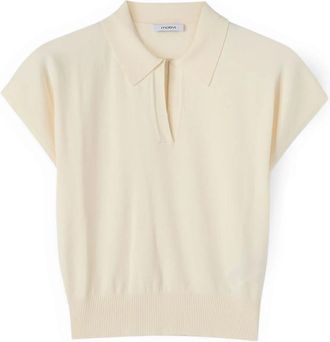 Motivi Femme, Pulls, Blanc, Taille: 40 FR Polo en maille m&eacute;lange viscose