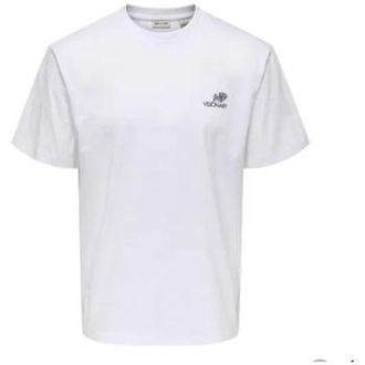 Only & Sons TEE SHIRT BLANC ONSFRED - BRIGHT WHITE / PRINT VISIONARY - L