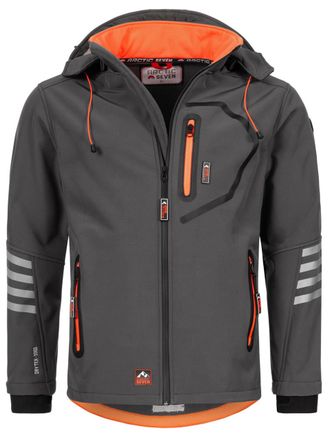 Arctic Seven Herren Softshell Jacke Übergangsjacke - Grau-Orange