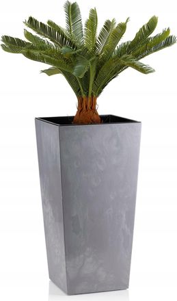 HowHomely Blumentopf Grau 57 x 30 x 30 cm Pflanzk&uuml;bel Gro&szlig; Au&szlig;en - Blumenk&uuml;bel mit Pflanzk&uuml;bel Einsatz - Pflanzk&uuml;bel Rechteckig Betonoptik f&uuml;r Wohnzimmer oder G