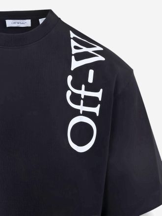 Off-white Mens Cotton Logo T-Shirt Black T-Shirts And Polos