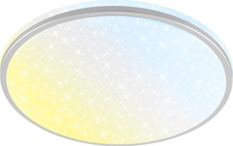 Briloner LED Bad Deckenlampe mit Fernbedienung, warmwei&szlig; bis kaltwei&szlig;, IP54 Staub- & Spritzwasserschutz, Sternenhimmel, LED Lampe, Deckenleuchte, Badezimmerlam