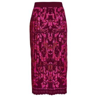 Versace Porcelain Barocco Plissee-Longrock - - Skirts - Damen - Lila - M