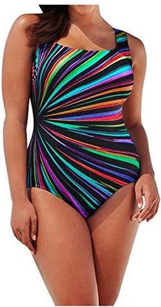 Generic Vimoli Maillots Une pi&egrave;ce Femme 1 Pi&egrave;ce Multicolore Grande Taille Maillot De Bain Contr&ocirc;le Ventre Monokini Swimsuit Dos Nu &agrave; Crois&eacute; Swimwear de Plage 