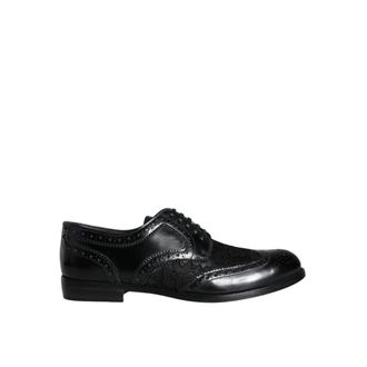 Dolce & Gabbana Blumen Brogue Wingtip Lederschuhe - - Shoes - Damen - Schwarzk - 36 EU