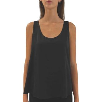 Joseph Ribkoff &Auml;rmelloses Top aus geh&auml;mmertem Satin - - Tops - Damen - Schwarzk - XL