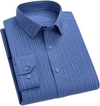 Generic Chemise ray&eacute;e &agrave; manches longues pour homme - Style formel - Doux - D&eacute;contract&eacute; - Pour le bureau, 3206, 3XL