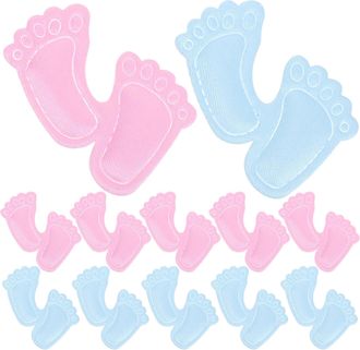 Valiclud 200st&uuml;cke Fu&szlig;abdruck-Dekorationen aus Vliesstoff in Rosa und Blau f&uuml;r Gender-Reveal-Partys Babyfeiern und Tischdeko Streudeko mit Konfetti Willkommens