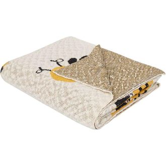 Beliani Beliani - Couverture D&eacute;co Chambre Enfant Motif Abeilles 130 x 170 cm Plaid en Coton Beige Dragan