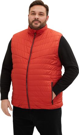 Tom Tailor Herren Plussize Weste 1035818, 13722 - Rooibos Orange, 3XL Große Größen