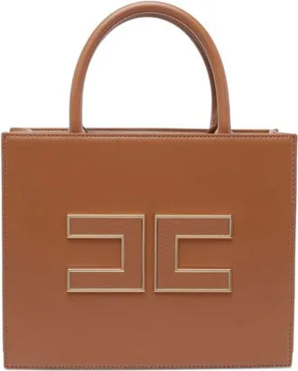 Elisabetta Franchi Femme, Sacs, Brun, Taille: ONE Size Petit cabas avec logo