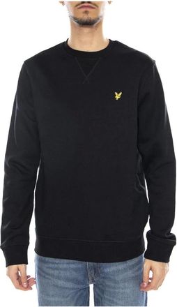 Lyle & Scott Homme, Sweatshirts et sweats &agrave; capuche, Noir, Taille: XL SweaT-shirt ras du cou en molleton gratt&eacute;