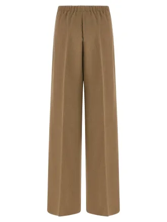Herno Micro Sequin Viscose-Linen Trousers - Taupe