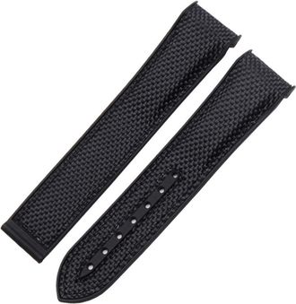 Generic Watch Armband für Omega 300 Seamaster 600 Planet Ozean Klappschnalle Silikon Nylon -Gurt -Uhrzubehör Uhren -Zubehör (Farbe: Schwarz Orange, Größe: 22 