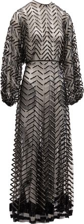 Valentino Garavani Womens Black Embroidered Evening Dress