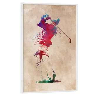artboxONE Poster mit weißem Rahmen 45x30 cm Sport Golf Sport Art hochwertiger Design Kunstdruck - Bild Golf Game Golf