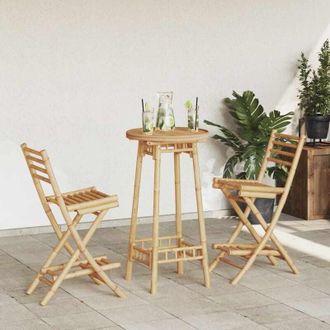 vidaXL 3-tlg. Outdoor-Bar-Set Klappbar Bambus - Vidaxl