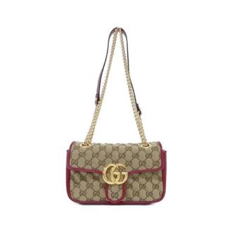 Gucci Pre-owned GG Marmont GG Canvas Leder Schultertasche - - Pre-owned - Damen - Beige - ONE SIZE