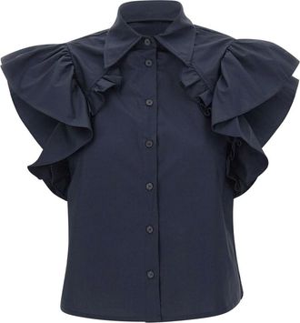 Kaos Kaos, Femme, Blouses et Chemises, Bleu, Taille: 36 FR Kaos Chemises