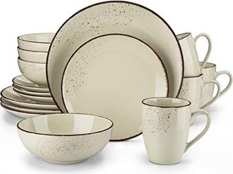 VANCASSO S&eacute;rie Navia Assiettes Service de table, Service Vaiselle 16 Pi&egrave;ces pour 4 Personnes,Design Modern