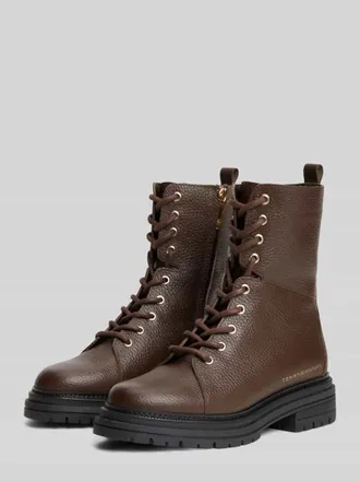 Tommy Hilfiger Schn&uuml;rstiefel aus echtem Rindsleder