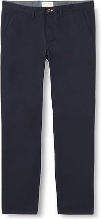 GANT Pantalon Chino Classique Slim sergé pour Homme, Marine, 44W / 36L