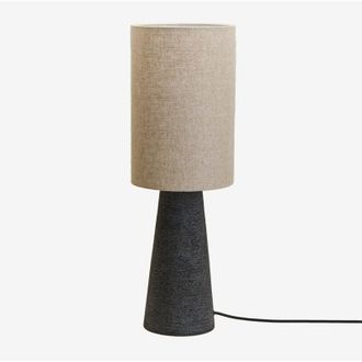 Sklum Tischlampe aus Leinen und Fiberglas Loana Schwarz