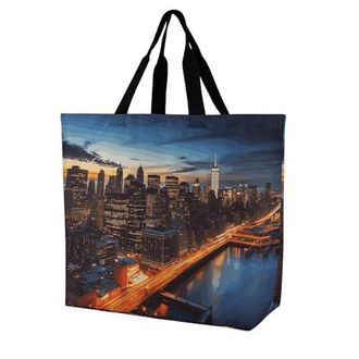 Generic Paysages De La Ville De New York Sac &Agrave; Bandouli&egrave;re L&eacute;ger Tote Bag Imperm&eacute;able Sac Fourre-Tout Pour Gym Travail Quotidienne