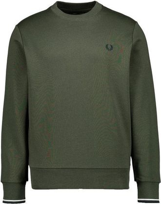 Fred Perry Herren Sweatshirt gr&uuml;n unifarben