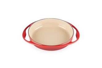 LE CREUSET Plat à Tarte Tatin en Fonte Émaillée, Ovale, 25 cm, 2,13 kg, Cerise, 20129250602460