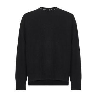 Jil Sander Schwarzer Wollpullover mit Metallverzierung - - Knitwear - Herren - Schwarzk - L