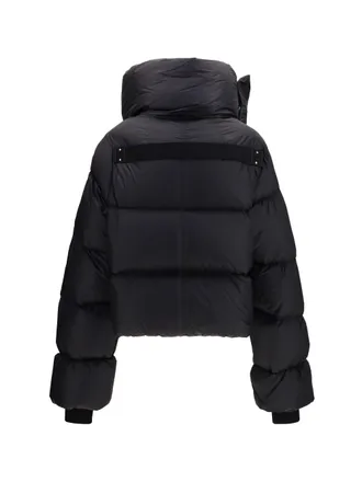 Rick Owens Womens Padded Funnel Neck Jacket Black Down Coat