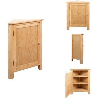vidaXL Eckschrank 59x45x80 cm Massivholz Eiche - Eckm&ouml;bel - Eckschrank - Wohnraumorganisation - Stauraum - Holzschrank