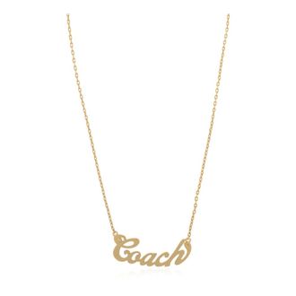 Coach Femme, Accessoires, Jaune, Taille: ONE Size Brass Necklace