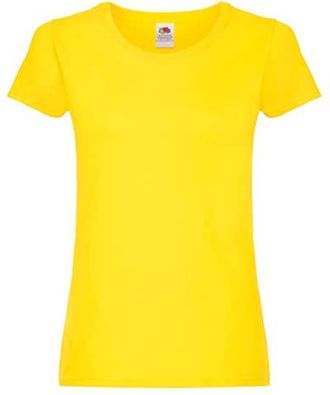 Fruit Of The Loom Ss129m - T-Shirt - - - - Manches Courtes - Femme - Jaune - XL (Taille fabricant: 16)