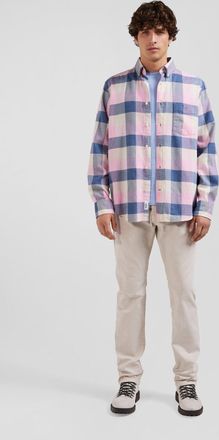 Eden Park Chemise &Agrave; Carreaux En Coton Rose Coupe Regular