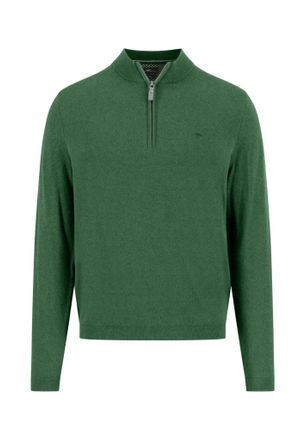 Fynch-Hatton Troyer aus Baumwoll-Kaschmir-Mix mit Rei&szlig;verschluss Dark fern/L