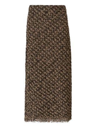 Fabiana Filippi jupe longue en tweed - Marron