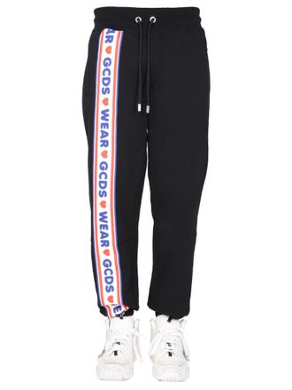 GCDS Cute Tape Logo Band Jogging Pants - Black