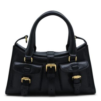 Mulberry Crossbody Bags - Mini Roxanne High Shine Top Handle Bag - Gr. unisize - in Schwarz - f&uuml;r Damen