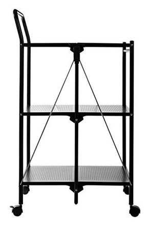 Premier Klappküche Trolley, 3 Regale, schwarz, rechteckig