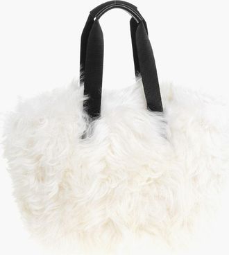 Moncler GRENOBLE APRES-SKI Tote Bag aus Pelz mit Ledereins&auml;tzen Moncler
