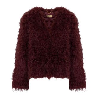 PHO Firenze Kunstfelljacke - - Jackets - Damen - Rot - S