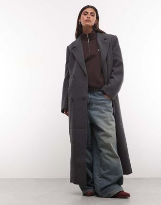 Weekday Logan Mantel aus Wollmix in Grau meliert