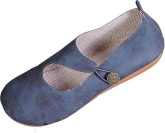 Generic Chaussures plates d&eacute;contract&eacute;es &agrave; enfiler pour femme - Couleur unie - Bout rond - Pliable - L&eacute;g&egrave;res et confortables - Large largeur - Chaussures de ma