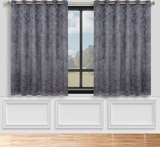 Superior Halbverdunkelungsvorh&auml;nge, Moderne Bl&auml;tter, 132 x 160 cm, mit &Ouml;sen, w&auml;rmeisoliert, Sonnenschutz und Raumverdunkelungsvorh&auml;nge f&uuml;r Schlafzimmer, Wohnzi