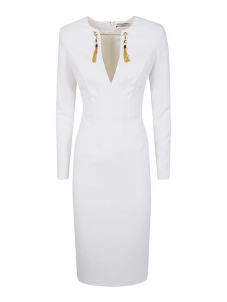 Elisabetta Franchi Maxi Robe - Blanc