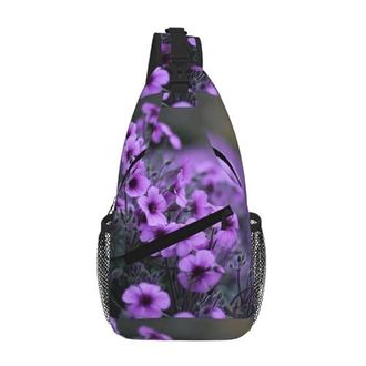 Generic Sacoche Tactique Imprim&eacute; bouquet de lavande Casual Sacs &agrave; Bandouli&egrave;re Antivol Crossbody Bag pour Cyclisme Camping Voyage