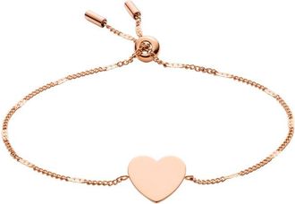 Fossil Armband F&uuml;r Frauen Classics, Min.Innere L&auml;nge:165mm Rose Gold Edelstahl Armband, JF02965791